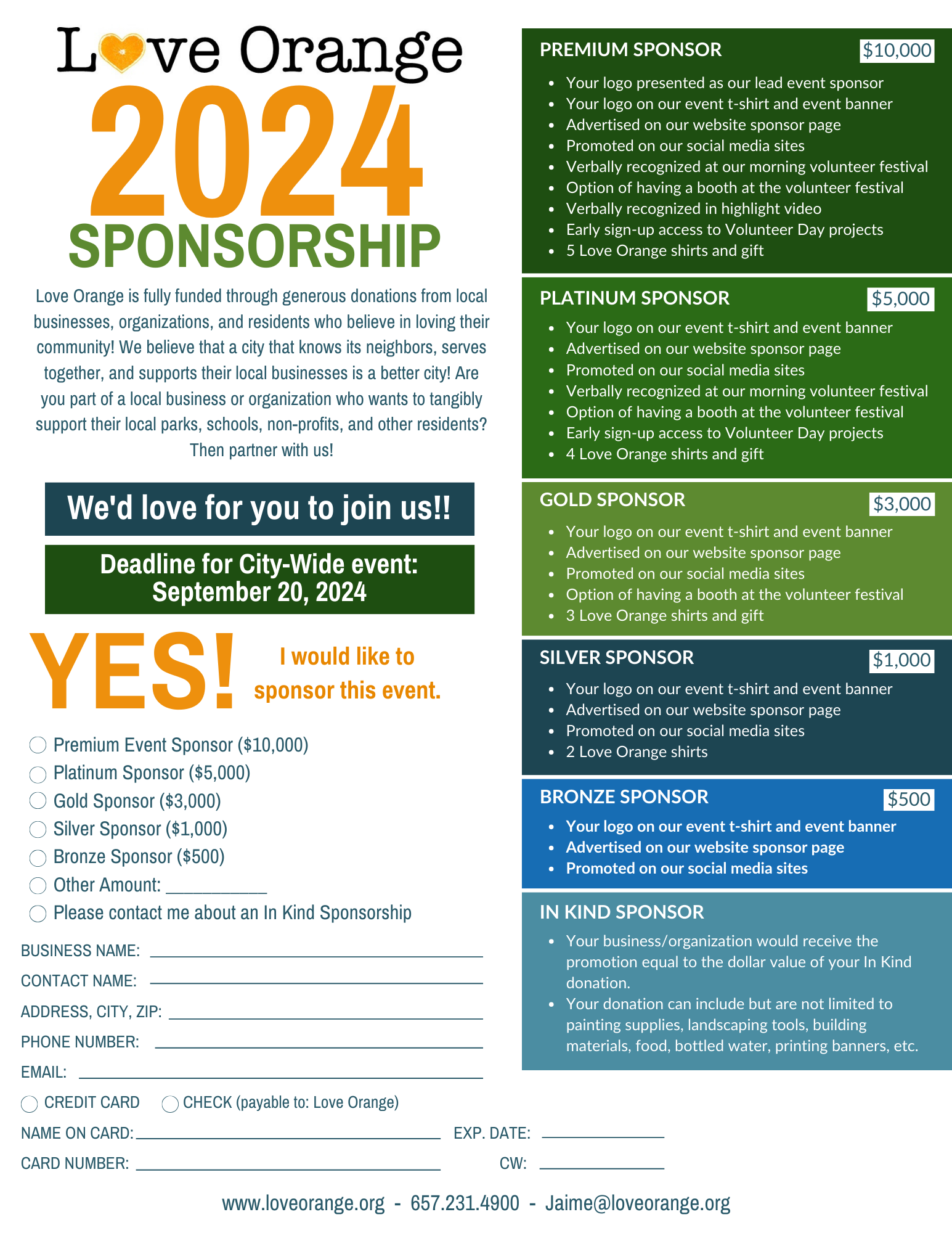 Love Orange > How Do I... > Sponsor Love Orange